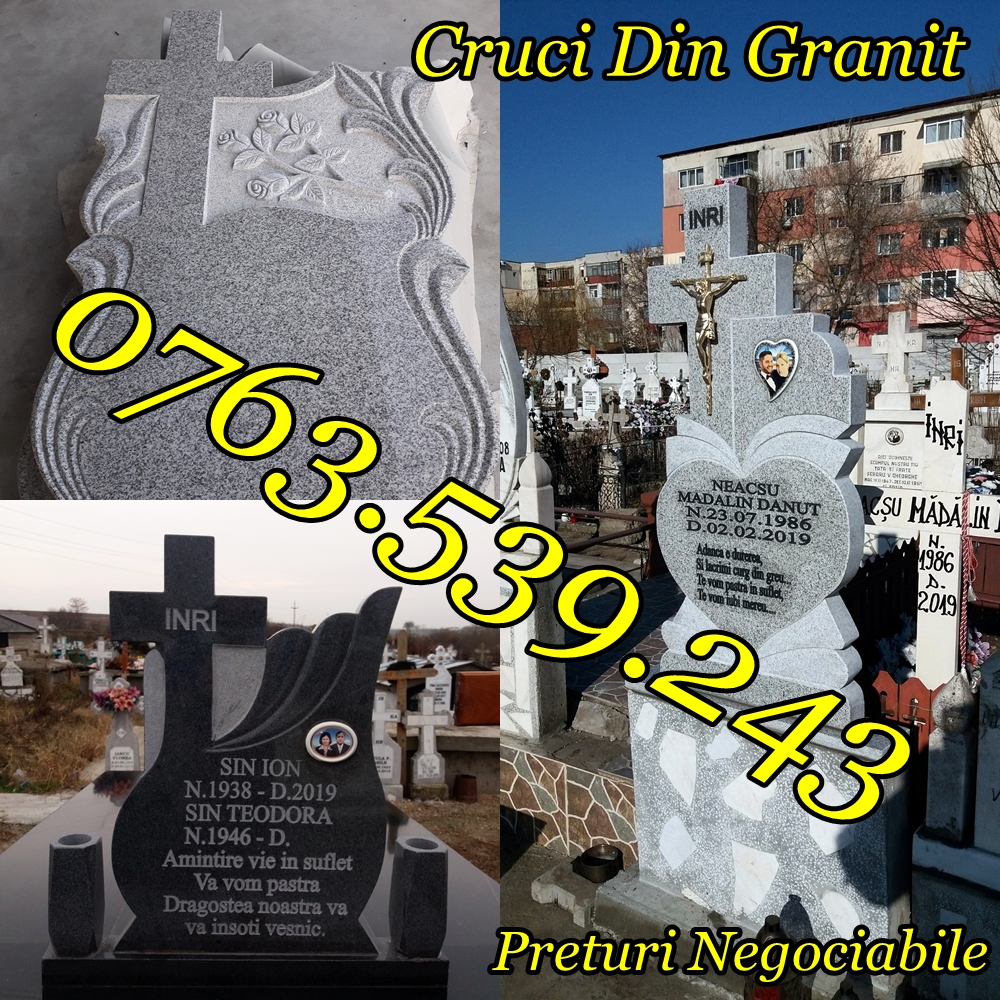 Monumente Funerare Cavouri Cruci Cadre Placare Marmura Granit ...